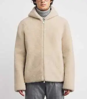 Eleventy Shearling Hooded Jacket