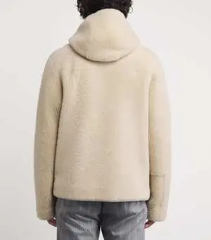 Eleventy Shearling Hooded Jacket