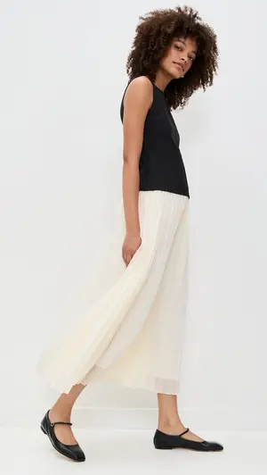 Moon River Contrast Bodice Maxi Dress