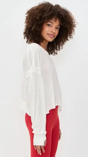 Free People Layer Tee With Cutout Detail - White