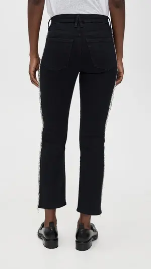 Good American Good Legs Straight Crystal Fringe Jeans
