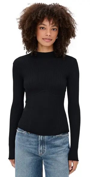 LE BOP Adele Knit Top - Black