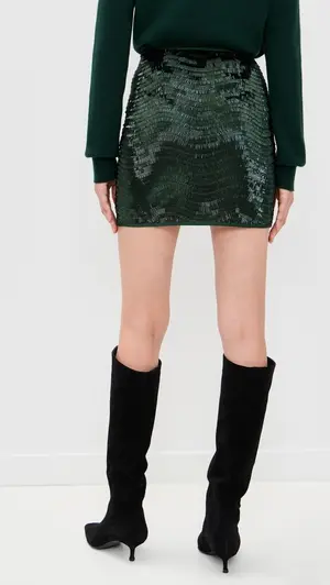 Susana Monaco Swirl Sequin Mini Skirt