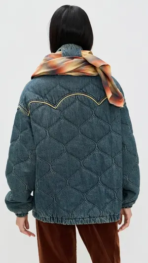 MARBELL Kate Denim Jacket With Scarf