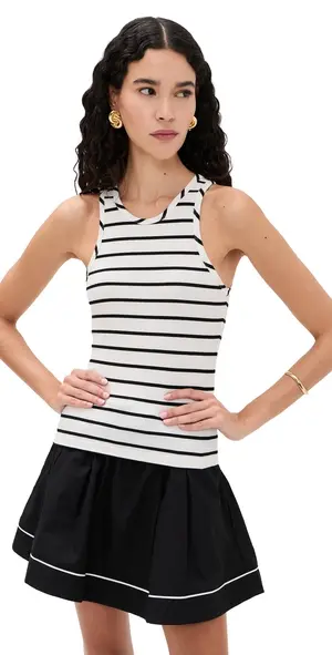 STATE & LAKE Millie Tank Top White/black