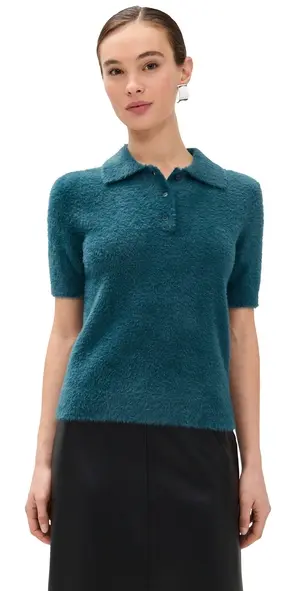 LE BOP Fuzzy Knit Polo - Everglade