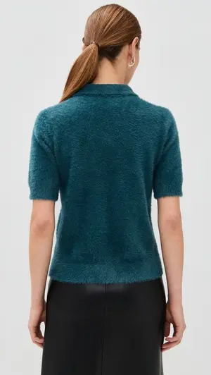 LE BOP Fuzzy Knit Polo - Everglade