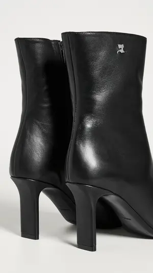 COURREGES Square Toe Nappa Ankle Boots 80mm