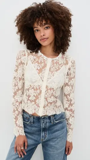 Astr The Label Antoinette Lace Top