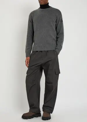 Moncler Logo-appliqué Wool And Cashmere-blend Jumper