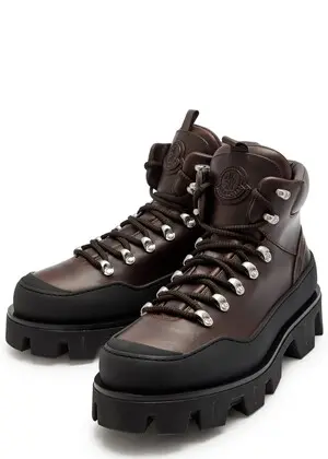 Moncler Peak Trek Leather Hiking Boots