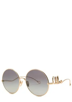 Chloé Logo Round-frame Sunglasses - Grey