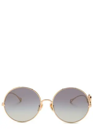 Chloé Logo Round-frame Sunglasses - Grey