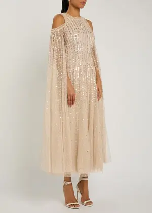 NEEDLE & THREAD Moonlight Sequin-embellished Tulle Gown