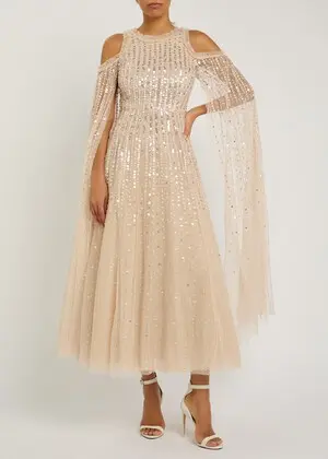 NEEDLE & THREAD Moonlight Sequin-embellished Tulle Gown