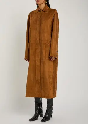 Stouls Corleone Suede Trench Coat - Tan