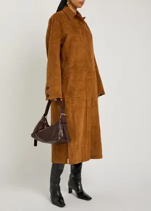 Stouls Corleone Suede Trench Coat - Tan