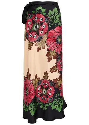 La DoubleJ Floral-print Silk Maxi Wrap Skirt - Multicoloured