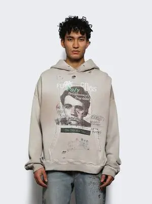 Men's Gray Oversized Sweatshirts Hoodies