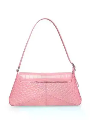 Balenciaga Xx Flap Crocodile Embossed Leather Shoulder Bag