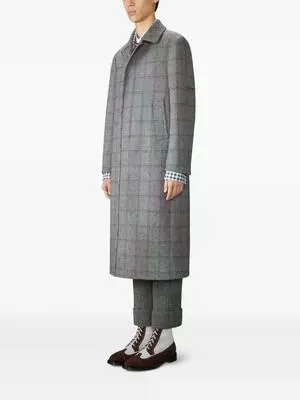 Thom Browne Checked Overcoat With Armband Detail
