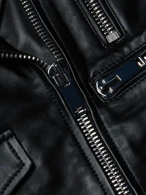L'Agence Blakely Leather Biker Jacket - Black