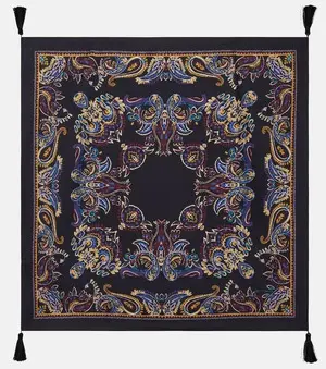 Etro Etro Paisley Silk Scarf Black