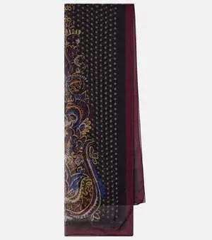 Etro Tosca Paisley Silk Scarf - Black