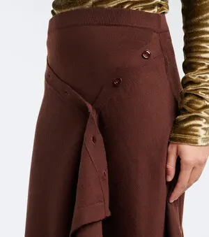 LEMAIRE Wool-blend Midi Skirt - Brown