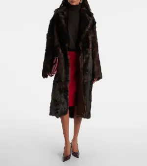 Nour Hammour Uma Shearling Wrap Coat