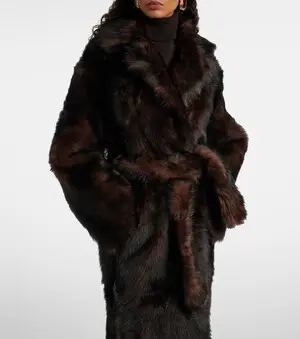 Nour Hammour Uma Shearling Wrap Coat