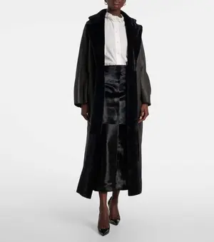 Nour Hammour Meret Shearling Wrap Coat
