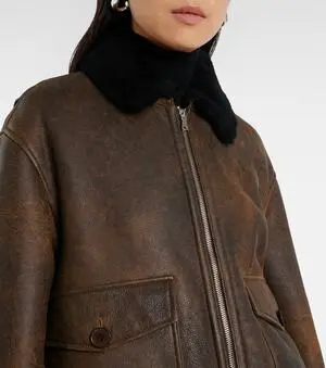 Nour Hammour Anton Shearling-lined Leather Bomber Jacket
