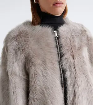 Nour Hammour Diane Shearling Jacket - Grey
