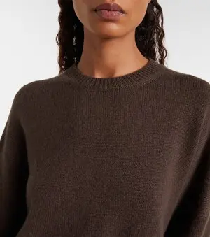 Khaite Margaux Cashmere Crewneck Sweater - Brown