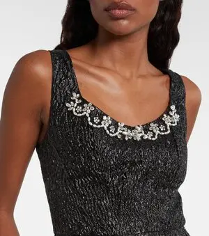 Simone Rocha Embellished Lamé Cocktail Dress