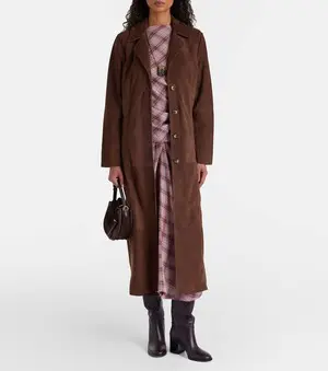 Rixo Astraea Suede Coat - Brown