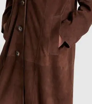 Rixo Astraea Suede Coat - Brown