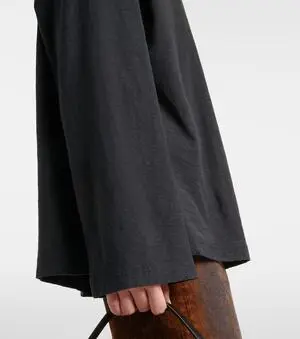 Acne Studios Logo Cotton And Hemp Jersey Top - Black