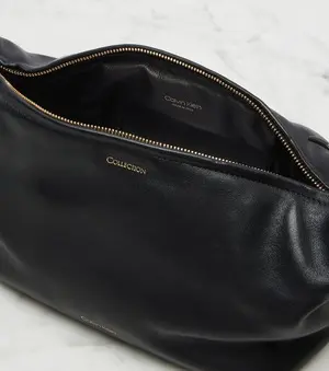 Calvin Klein Small Leather Shoulder Bag - Black