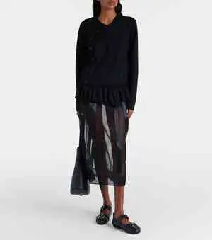 Noir Kei Ninomiya Ruffled Wool Top
