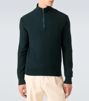 Zegna Cashmere Half-zip Sweater - Green