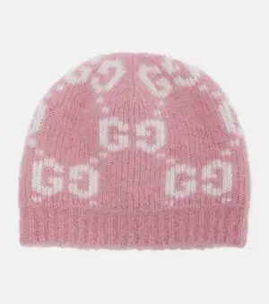 Gucci Gg Alpaca-blend Beanie - Pink