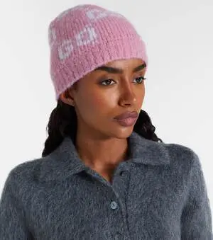 Gucci Gg Alpaca-blend Beanie - Pink
