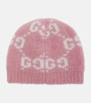 Gucci Gg Alpaca-blend Beanie - Pink