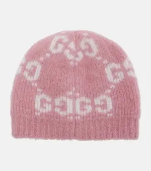 Gucci Gg Alpaca-blend Beanie - Pink
