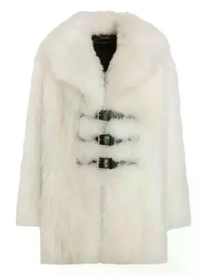 Dolce & Gabbana Buckle-detail Shearling Coat