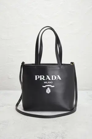 Prada Vitello Logo Tote Bag