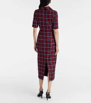 EMILIA WICKSTEAD Valletta Plaid Wool-blend Midi Dress