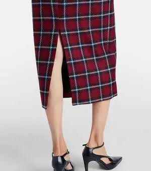 EMILIA WICKSTEAD Valletta Plaid Wool-blend Midi Dress
